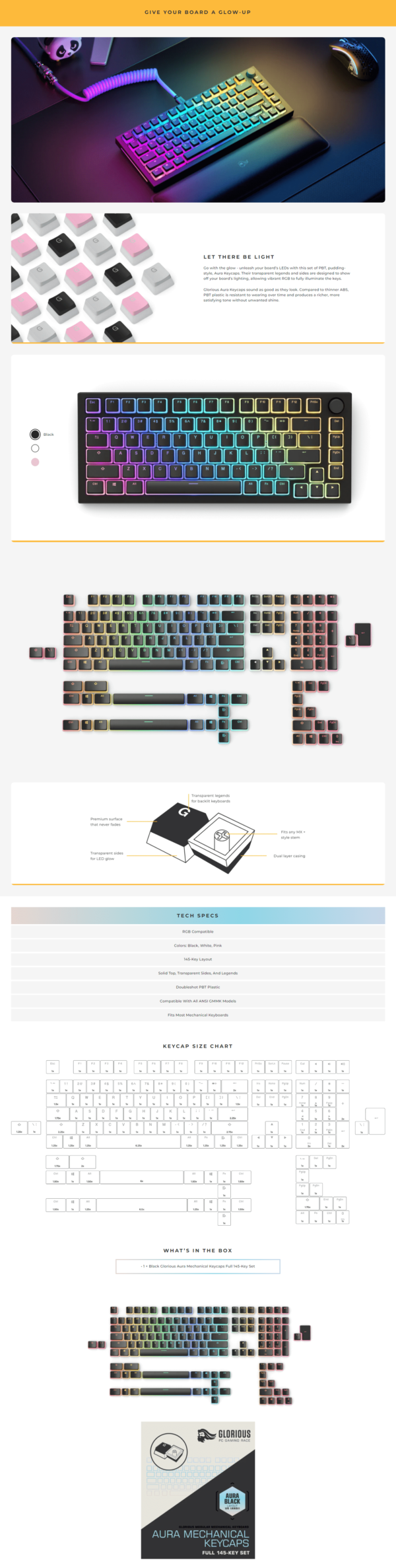 GLORIOUS AURA KEYCAPS V2