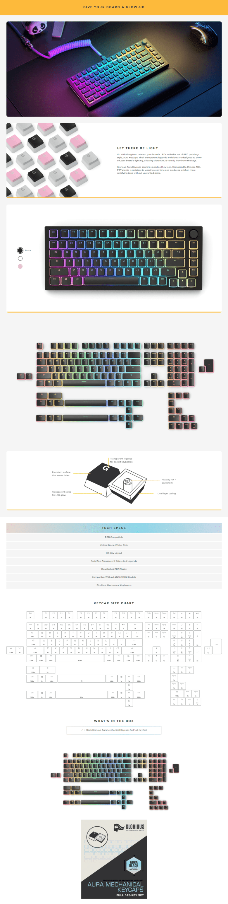 GLORIOUS AURA KEYCAPS V2